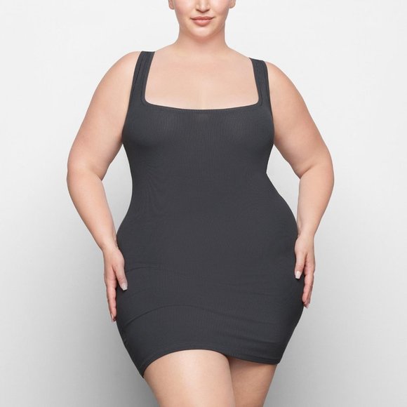 SKIMS | Dresses | Skims Soft Lounge Short Slip Dress Graphite Womens ...